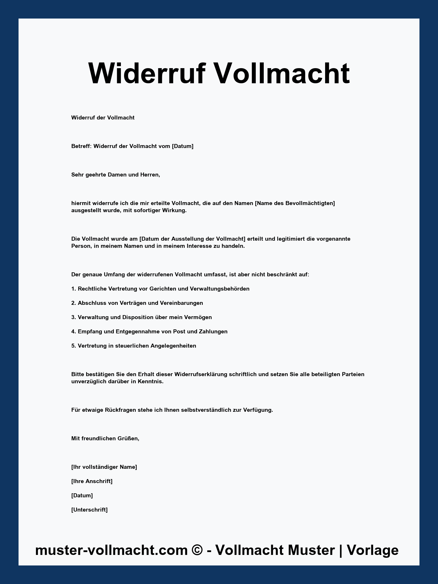Vollmacht Muster Behrde